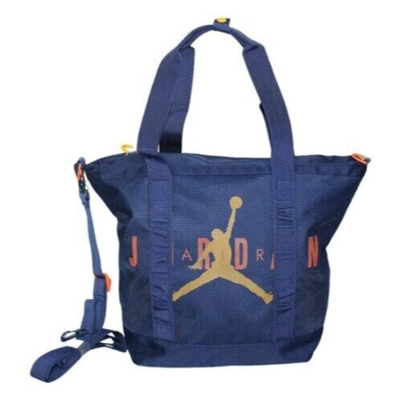 Nike | Bags | Jordan Jumpman Unisex Blue Gold Coral Zip Tote Bag ...